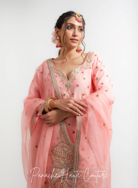 Peach Color Wedding Sharara Set Falak – Panache Haute Couture