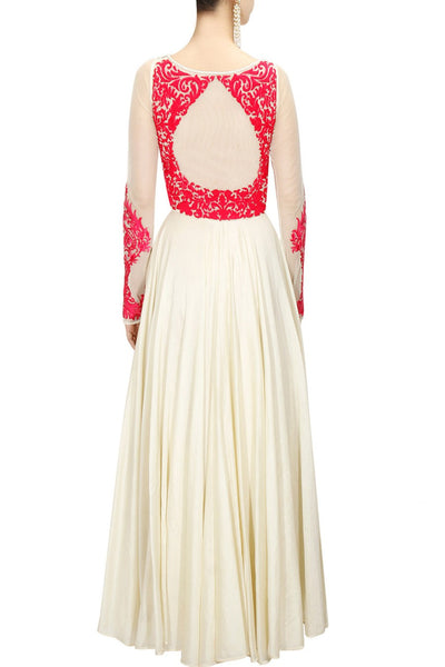 Ivory colour floor length – Panache Haute Couture